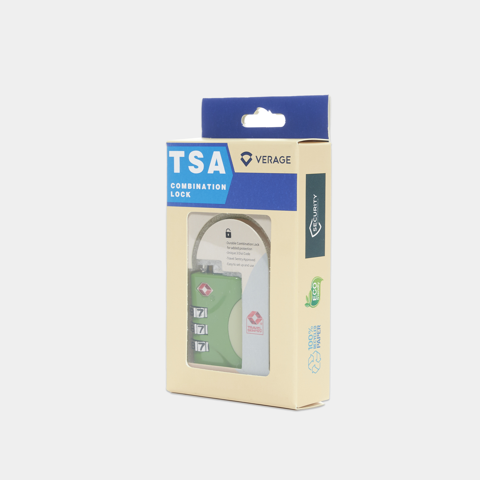 TSA 3 Dial Cable Combination Lock