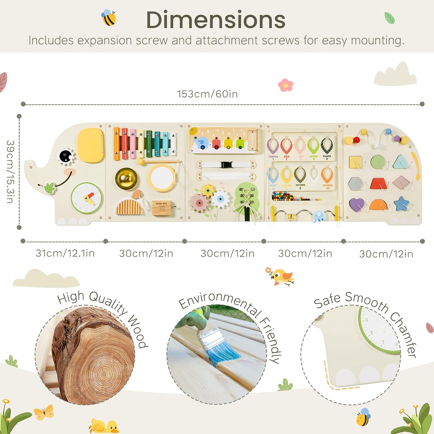 Elephant Activity Wall Busy Board Panel