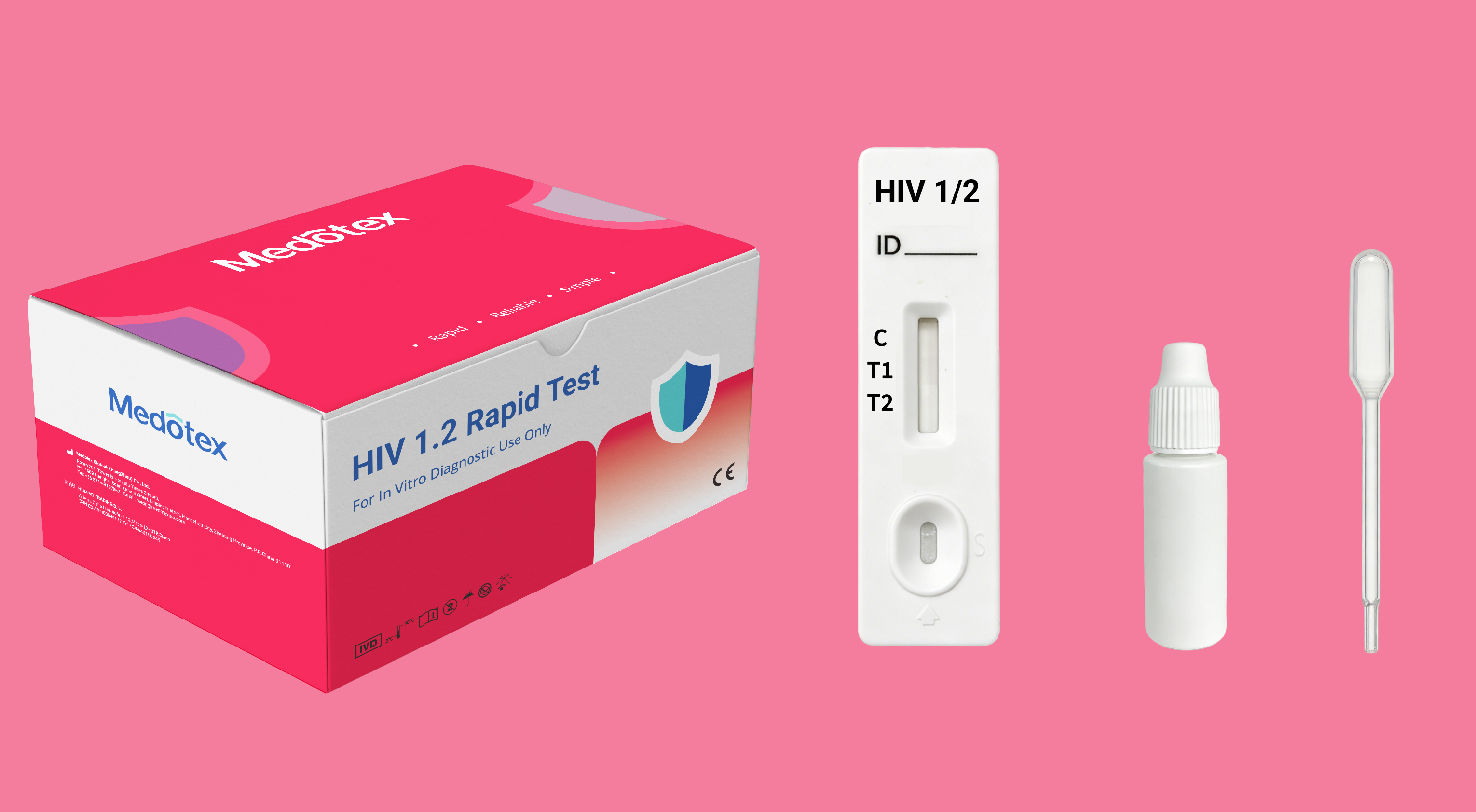 HIV 1/2 Rapid Test Kit | HIV Antibody Detection Test - Medotex